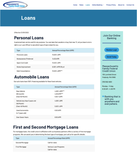 Revamping the Massachusetts Family Credit Union Website | GraVoc